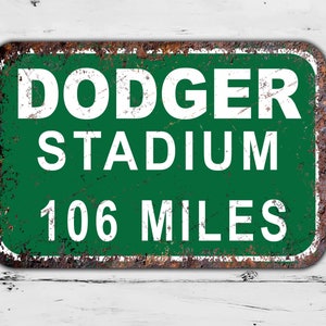 Custom Dodger Stadium Sign Los Angeles Dodgers Distance Miles Baseball ...