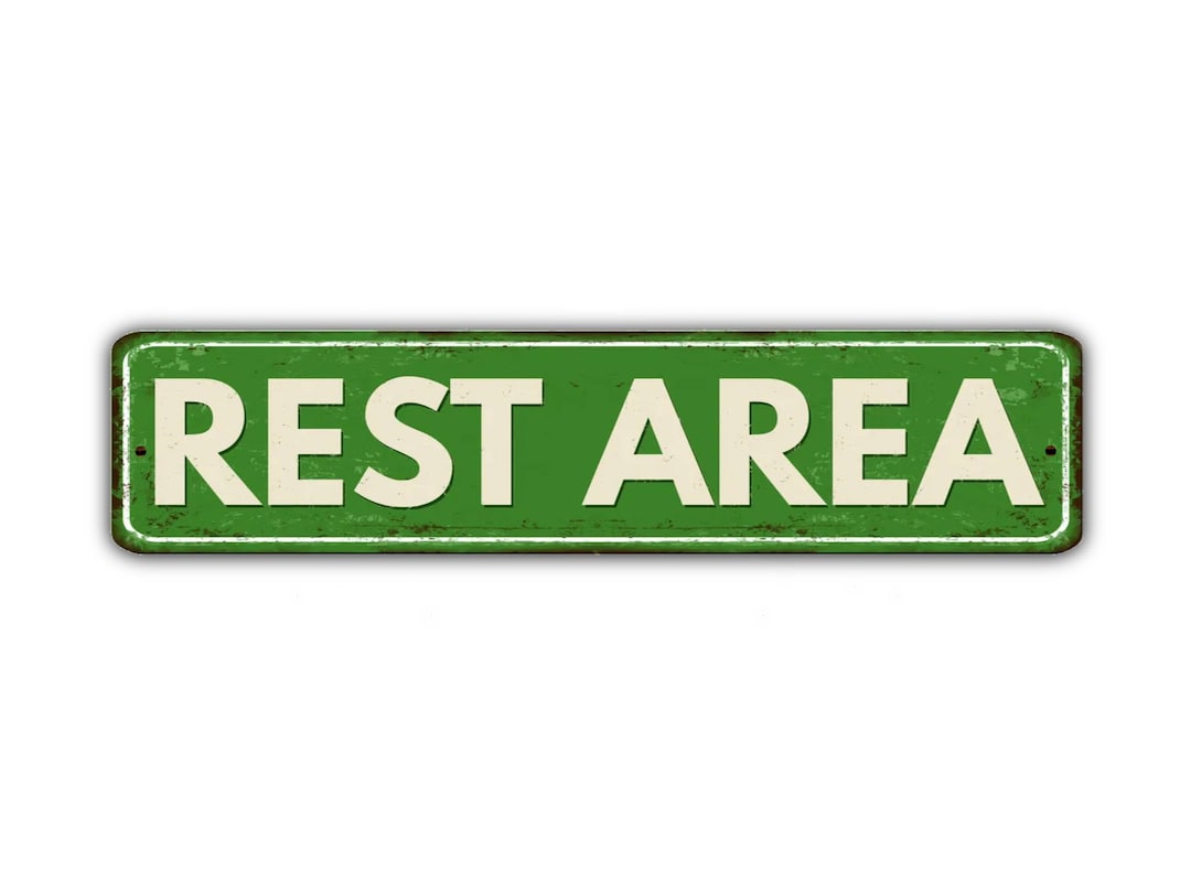 Rest Area Street Sign Truck Stop Vintage Retro Rustic Patio Home Décor ...