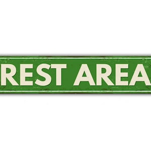 Rest Area Street Sign Truck Stop Vintage Retro Rustic Patio Home Décor ...