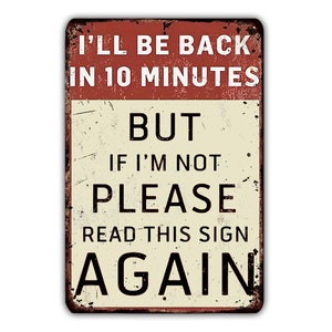 Be Back in 10 Minutes Sign - Etsy