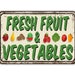 Fresh Fruit and Vegetables Sign Vintage Retro Rustic Patio Home Décor ...