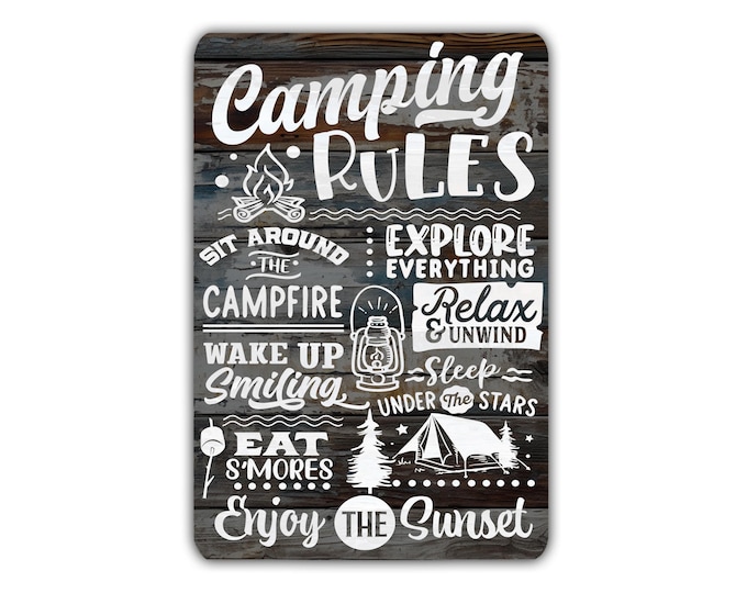 Camping Rules Sign - Etsy Canada