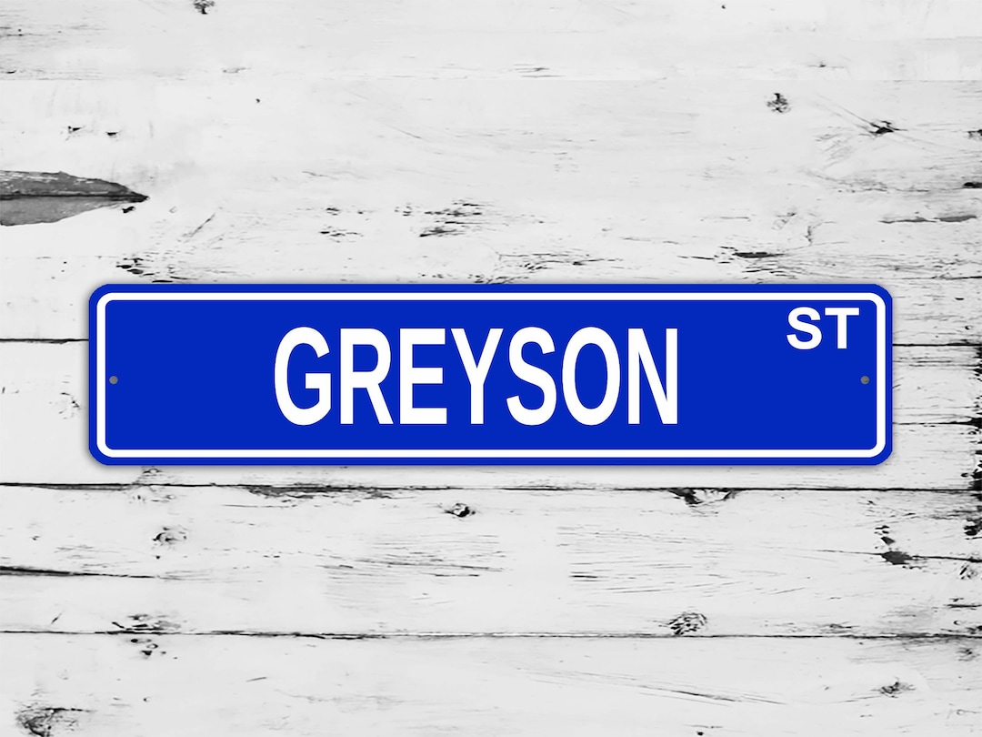 Greyson Street Sign Christmas Custom Name Personalized Gift Metal Print ...