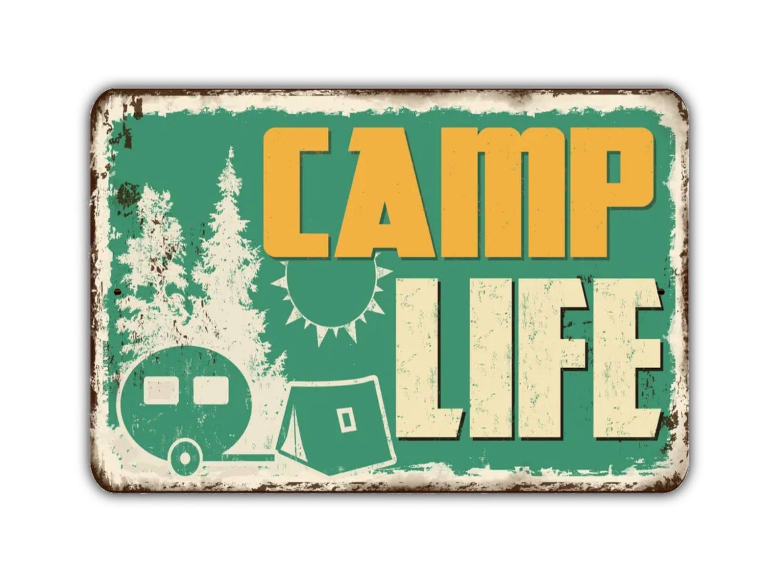 Camp Life Sign Camping Vintage Retro Rustic Patio Home Décor Gift Metal ...
