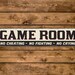 Game Room Street Sign No Cheating No Fighting No Crying Vintage Retro ...