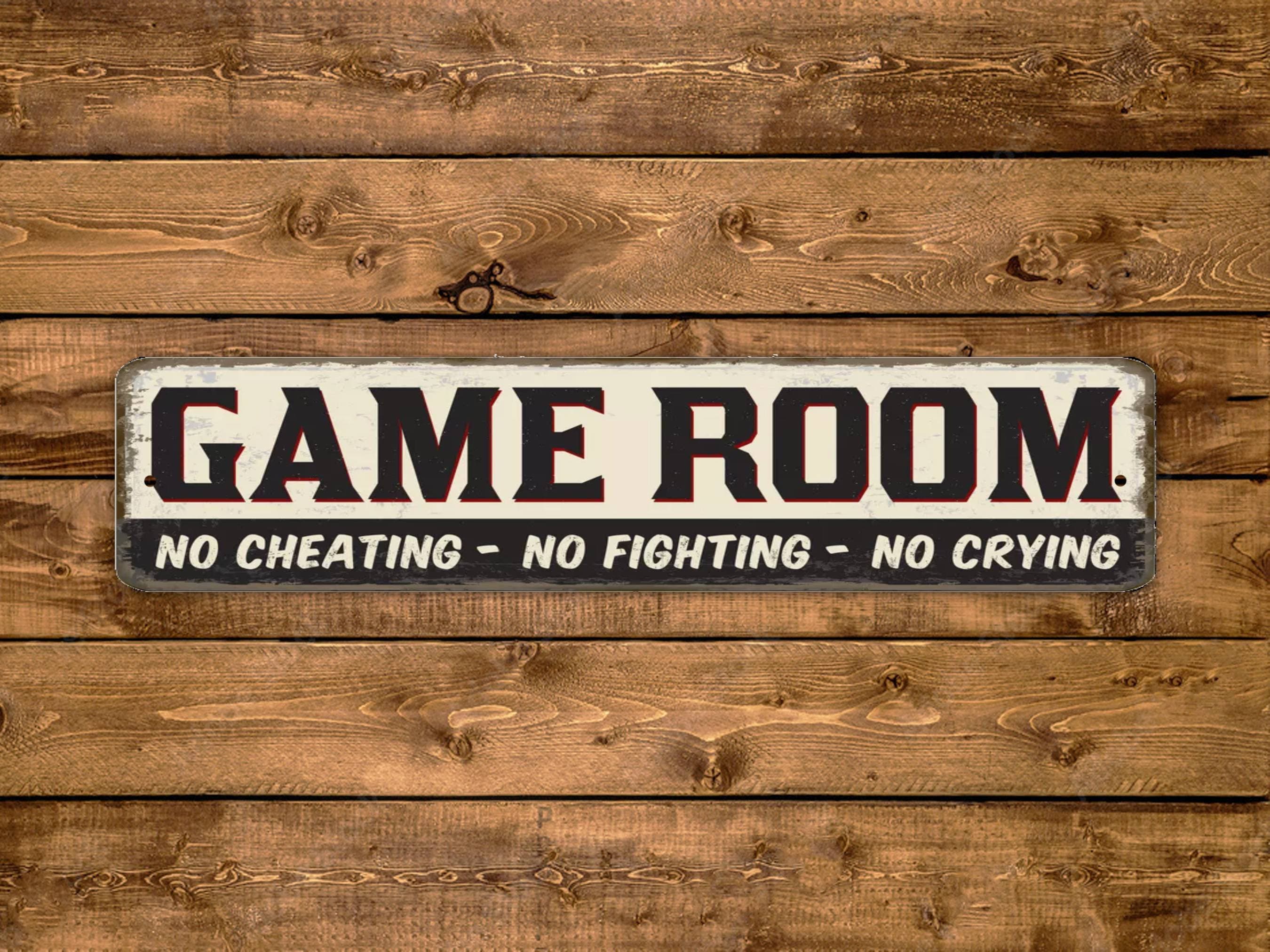 Game Room Street Sign No Cheating No Fighting No Crying Vintage Retro ...