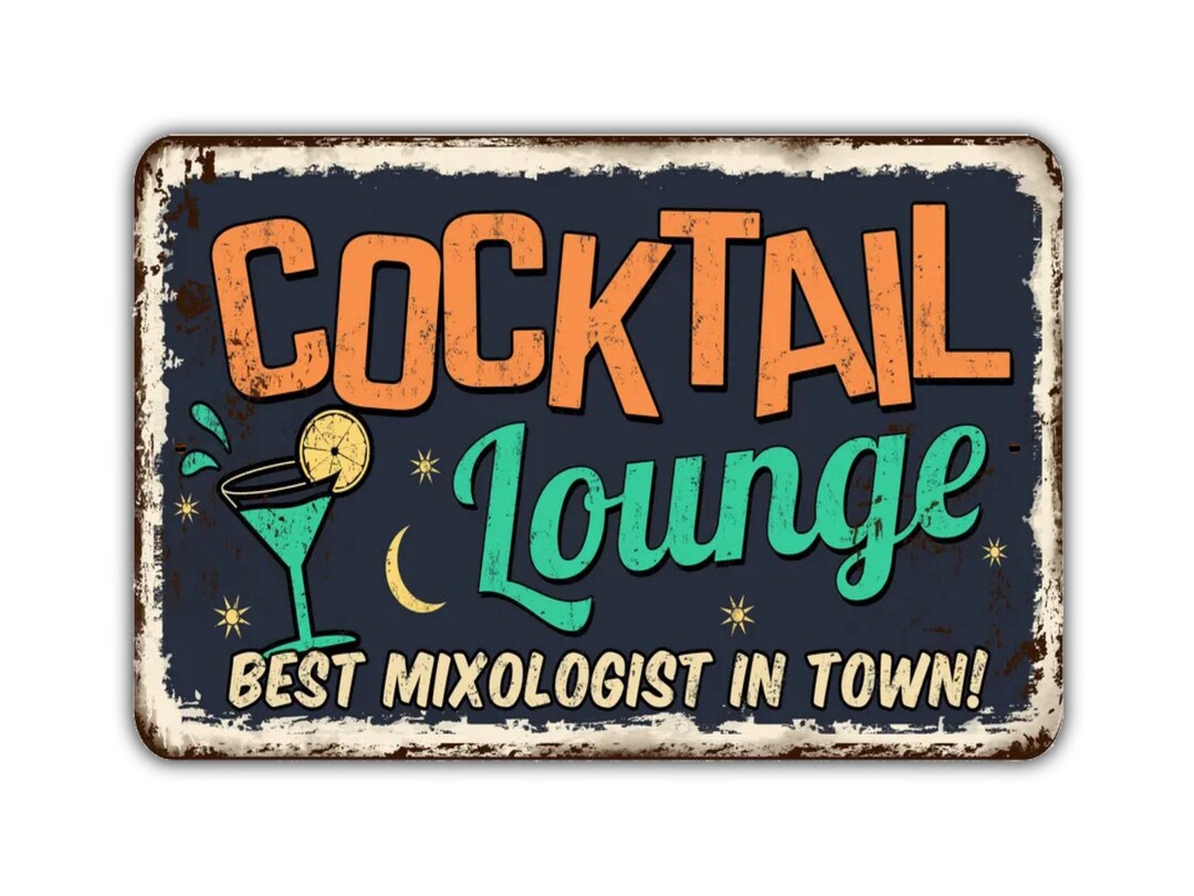 Cocktail Lounge Mixologist Sign Vintage Retro Rustic Patio Home Décor ...