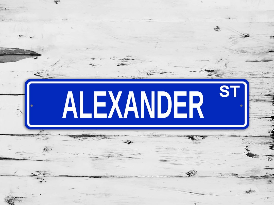 Alexander Street Sign Christmas Custom Name Personalized Gift Metal ...