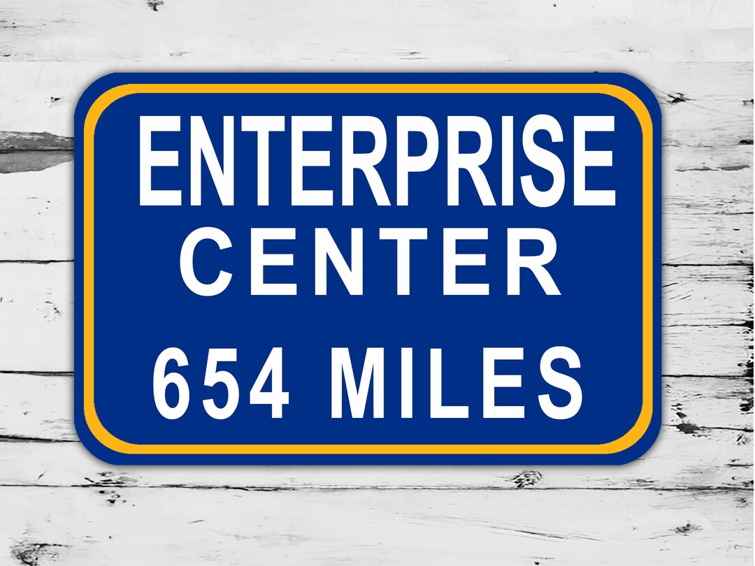Custom Enterprise Center Stadium Sign St. Louis Blues Distance Miles ...