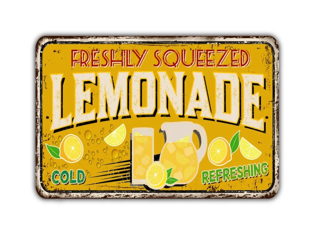Fresh Squeezed Lemonade Sign Vintage Retro Rustic Patio Home Décor Gift ...