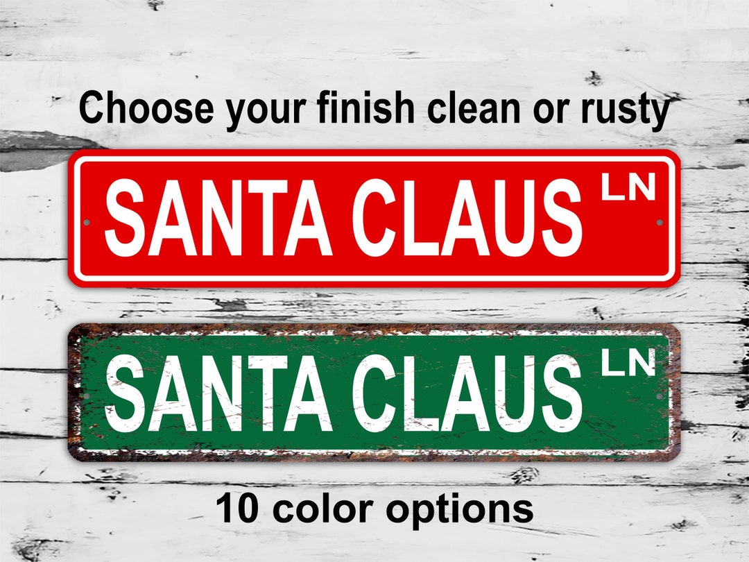Santa Claus Lane Street Sign Christmas Snowman Custom Personalized Gift ...