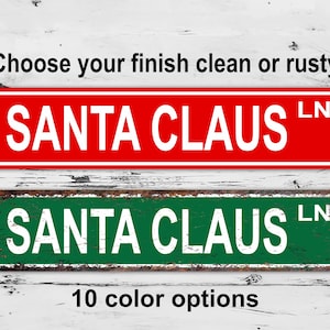 Santa Claus Lane Street Sign Christmas Snowman Custom Personalized Gift ...