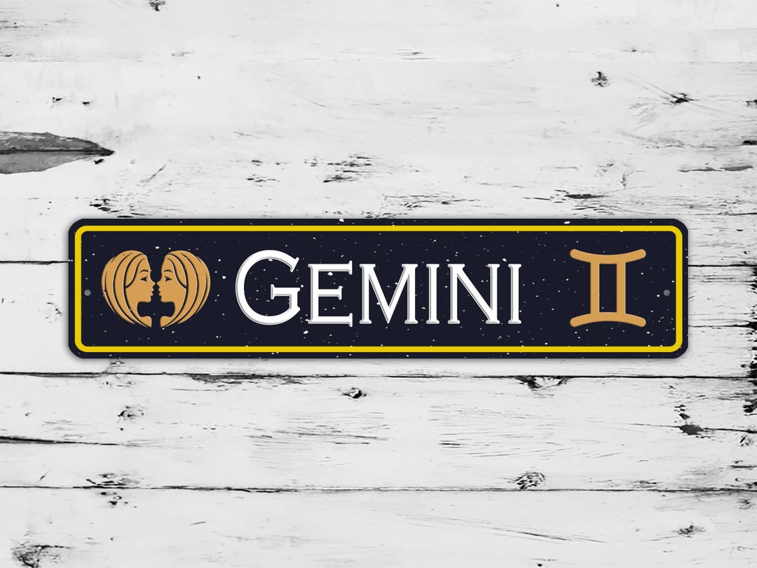 Gemini Zodiac Metal Sign the Twins Astrology Aluminum Street Sign Art ...