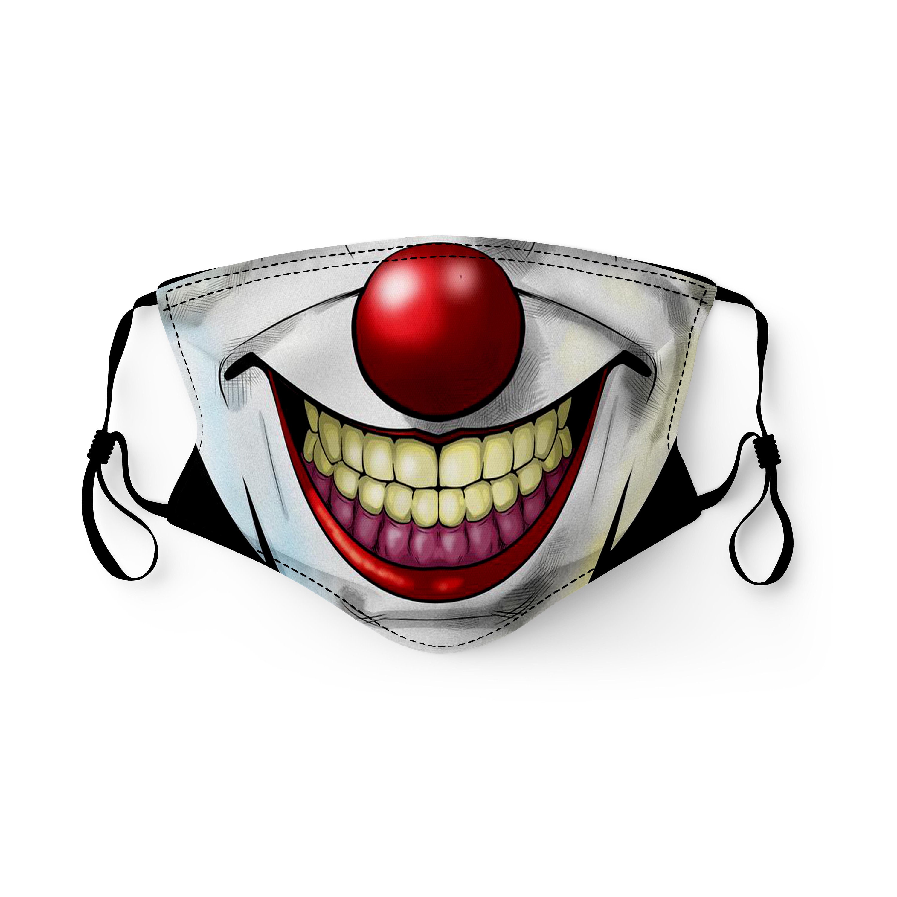 Clown Face Mask Made in USA Adult & Youth Filter Pocket Nose - Etsy