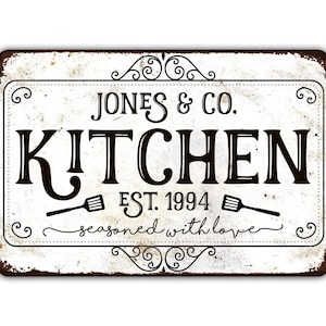 Custom Kitchen Sign Personalized Seasoned With Love - Etsy