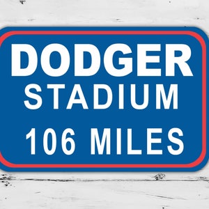 Custom Dodger Stadium Sign Los Angeles Dodgers Distance Miles Baseball ...