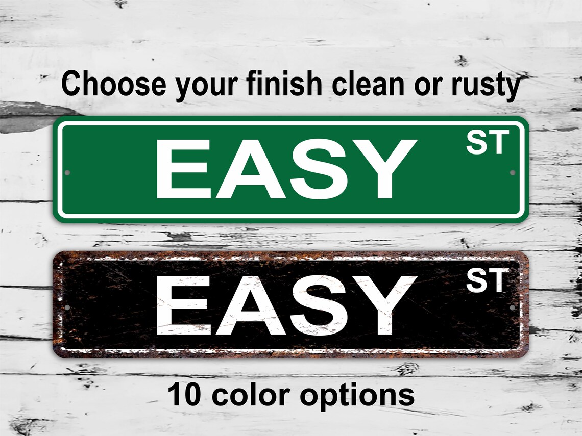 Easy Street Sign Christmas Custom Personalized Gift Metal Print Highway ...