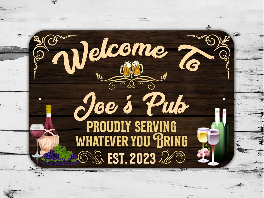 Custom Metal Bar Sign Personalized Pub Sign - Etsy