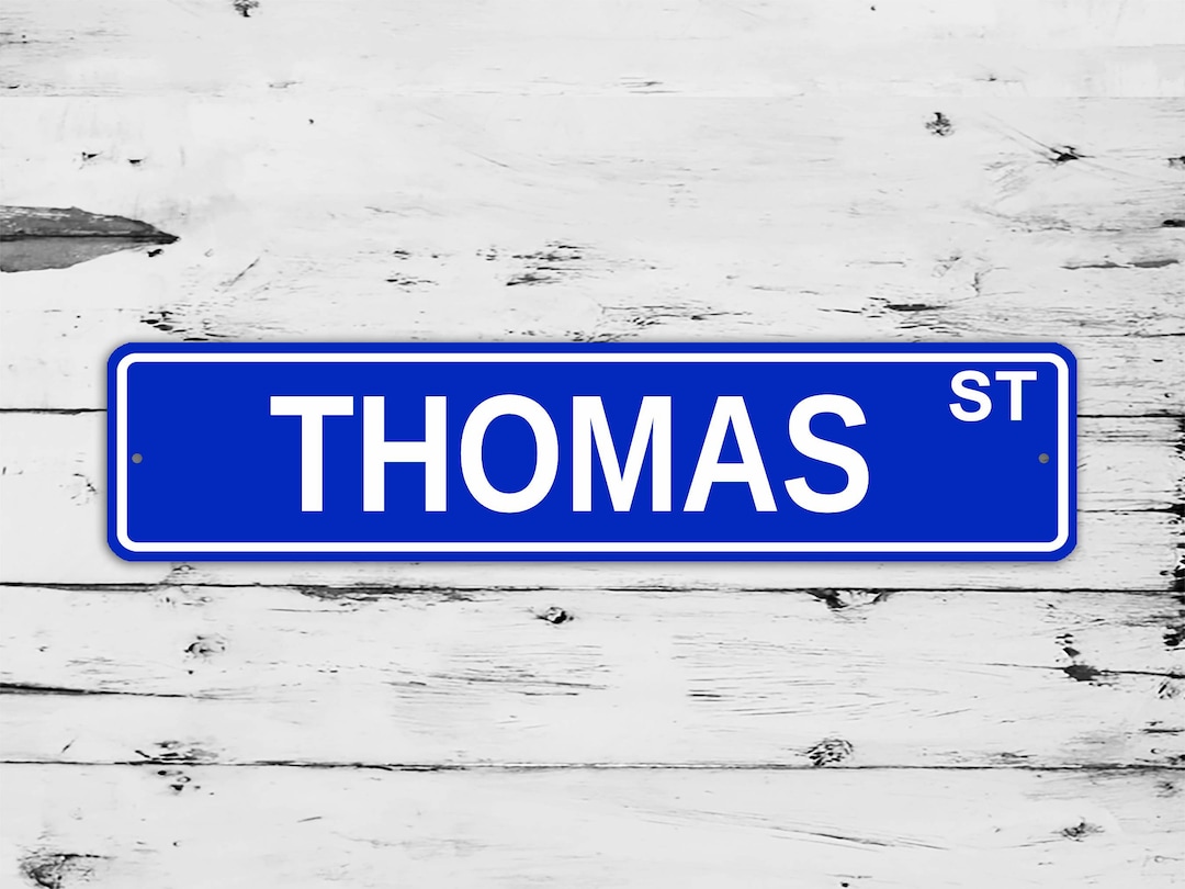 Thomas Street Sign Christmas Custom Name Personalized Gift Metal Print ...