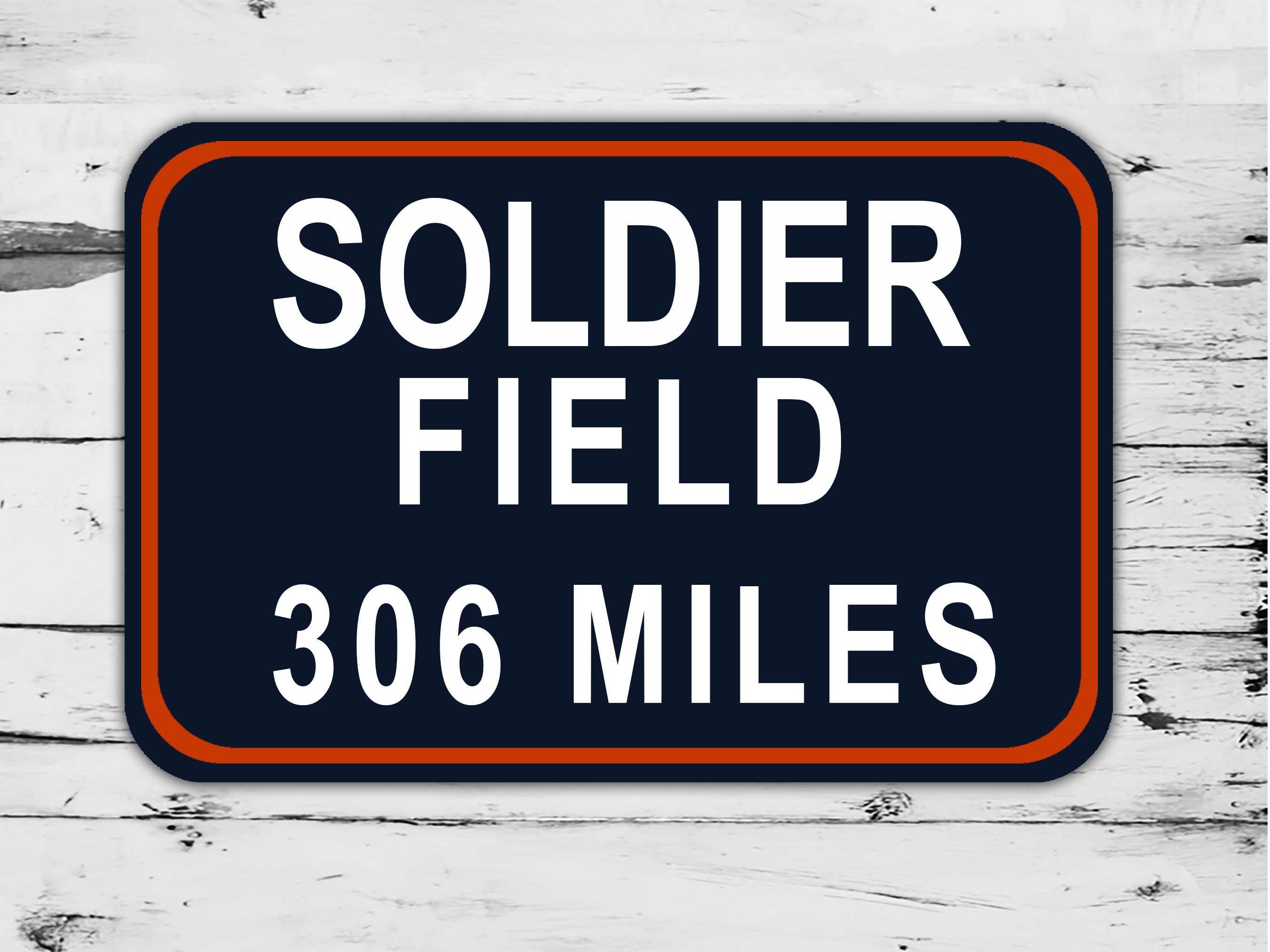 Custom Soldier Field Sign Chicago Bears Distance Miles - Etsy