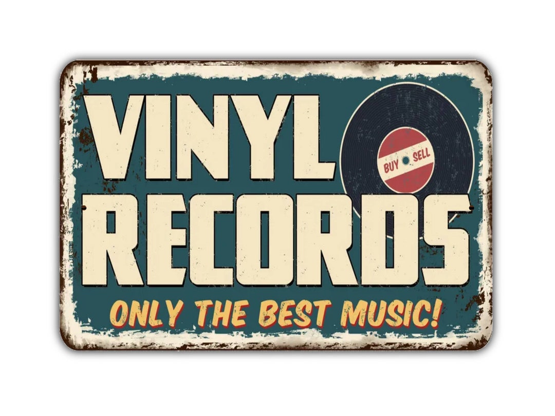 Vinyl Records Only the Best Music Sign Vintage Retro Rustic Patio Home ...
