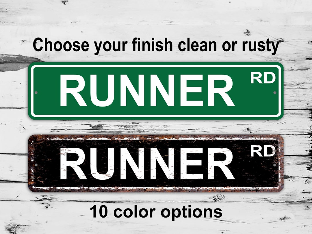 Runner Street Sign Custom Road Sign Jogger Athlete Fitness Personalized ...