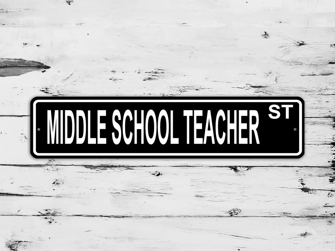 Middle School Teacher Street Sign Christmas Day Custom Name ...