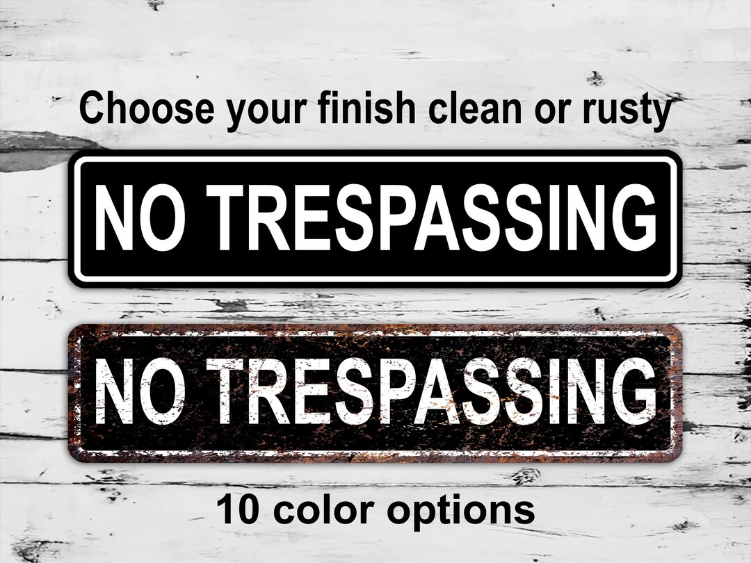 No Trespassing Sign Custom Personalized Gift Metal Print Stay Away Keep ...