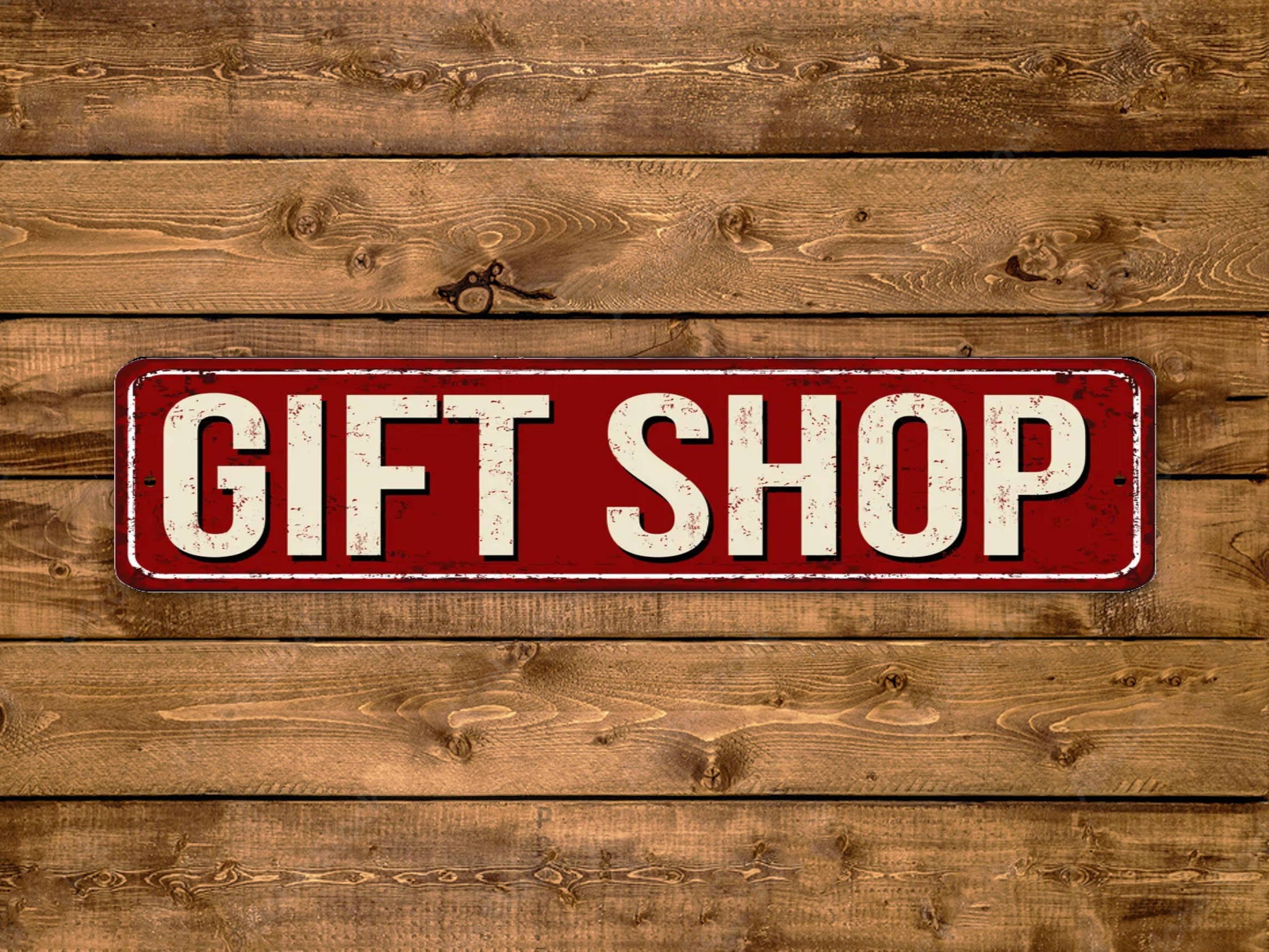 Gift Shop Street Sign Vintage Retro Rustic Patio Home Décor Gift Metal ...