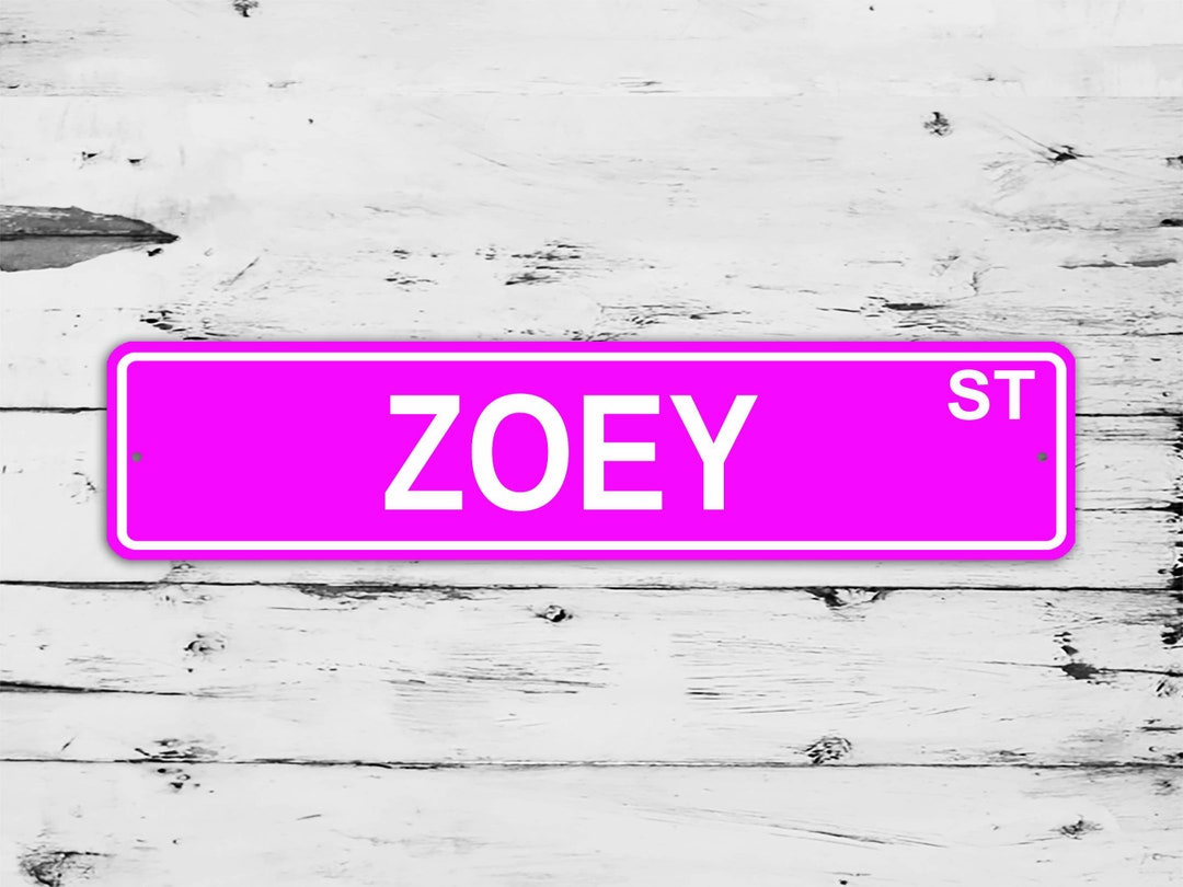 Zoey Street Sign Christmas Custom Name Personalized Gift Metal Print ...
