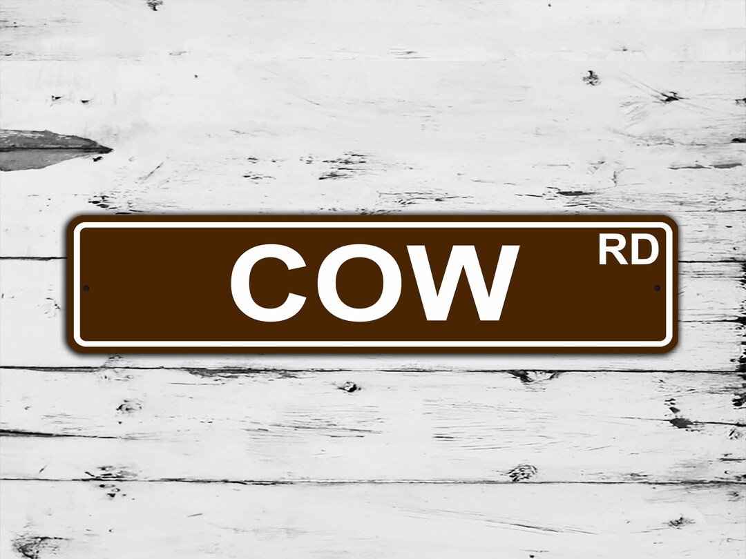 Cow Rd Street Sign Animal Christmas Custom Personalized Gift Metal ...