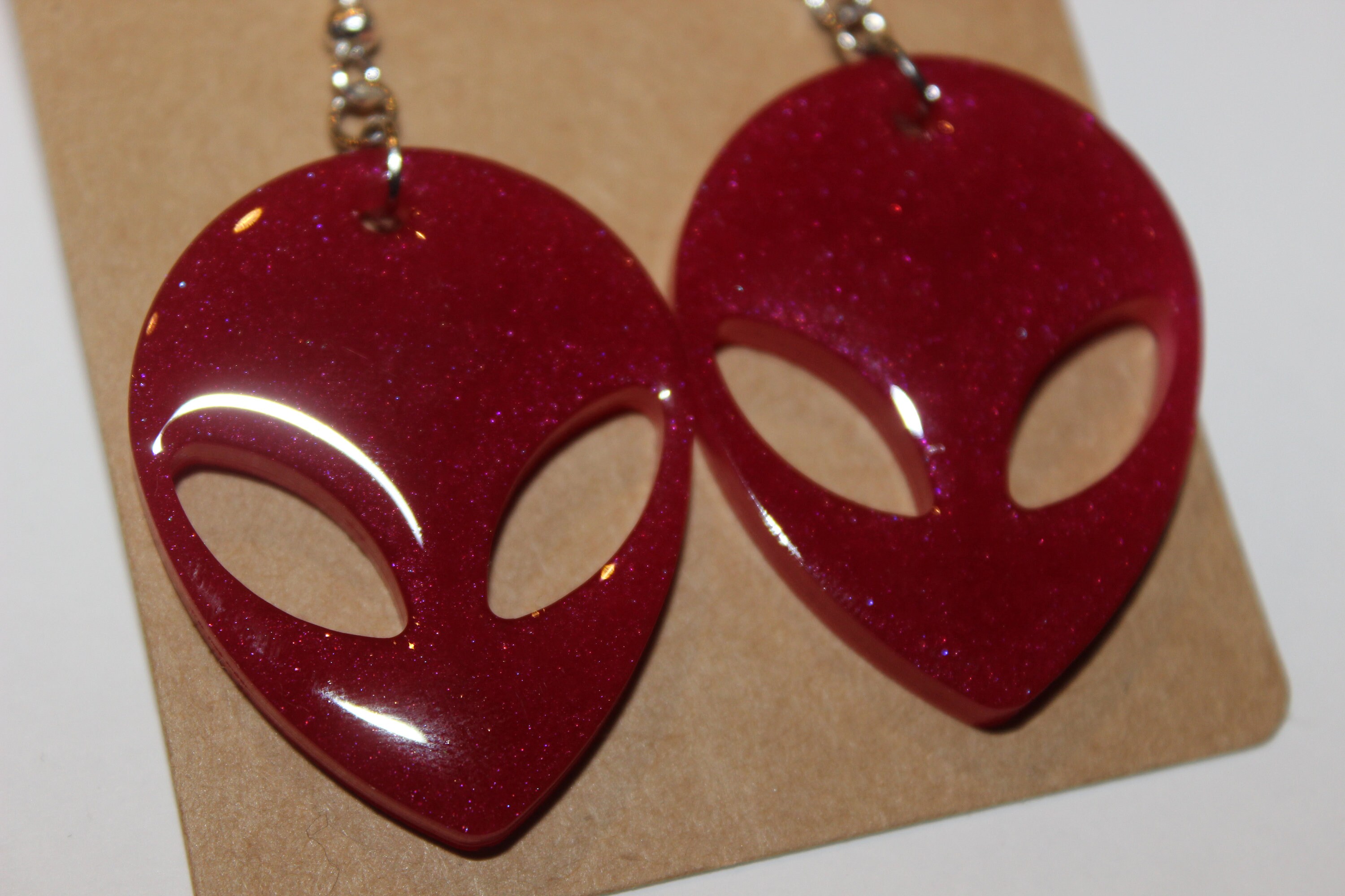 Red Alien Head Earrings | Etsy