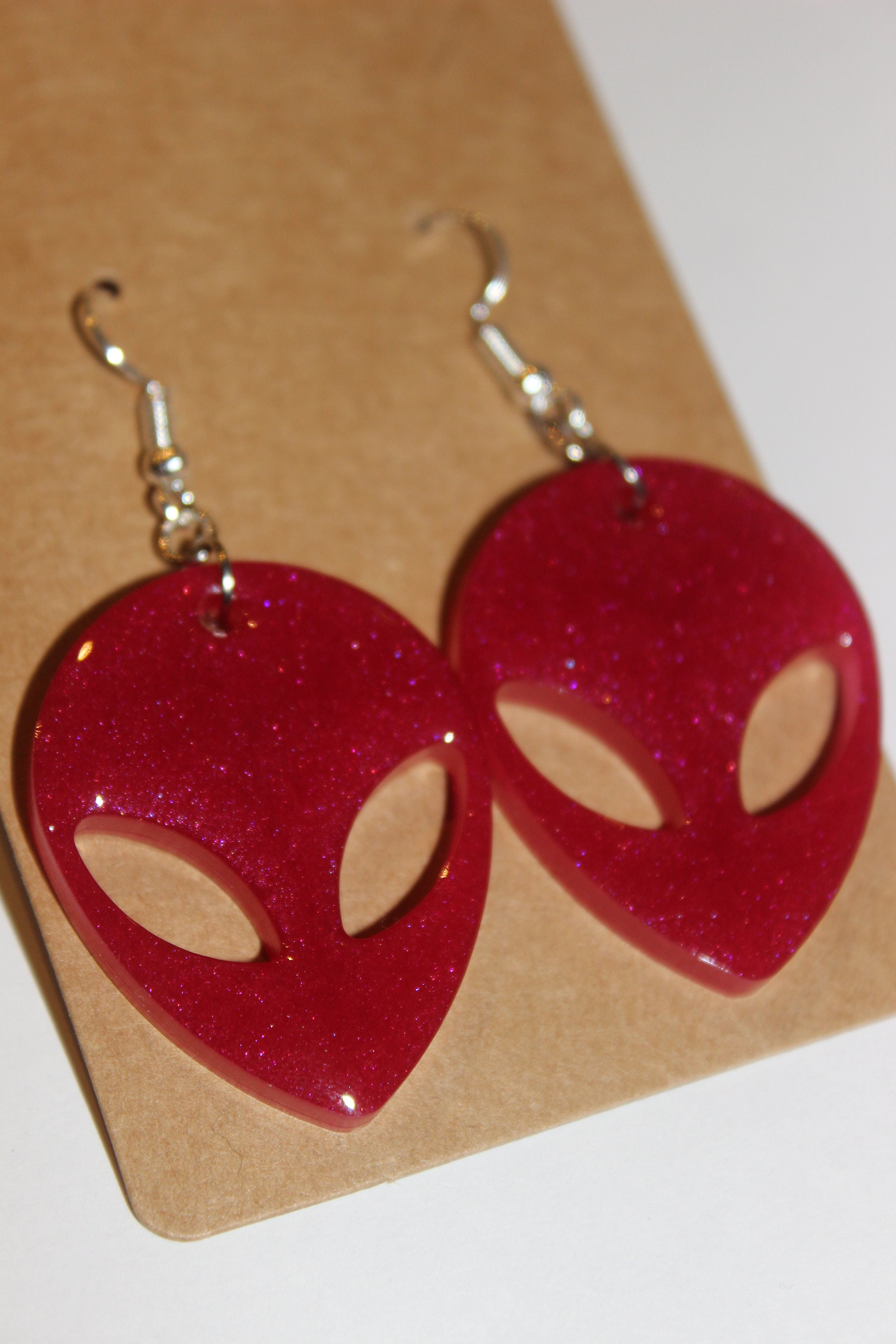 Red Alien Head Earrings | Etsy