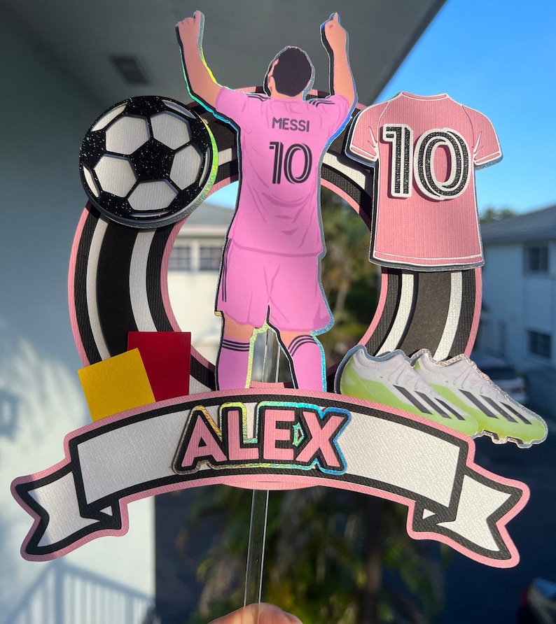 Messi Cake Topper, Messi Inter Miami Cake Topper, Soccer Cake Topper ...