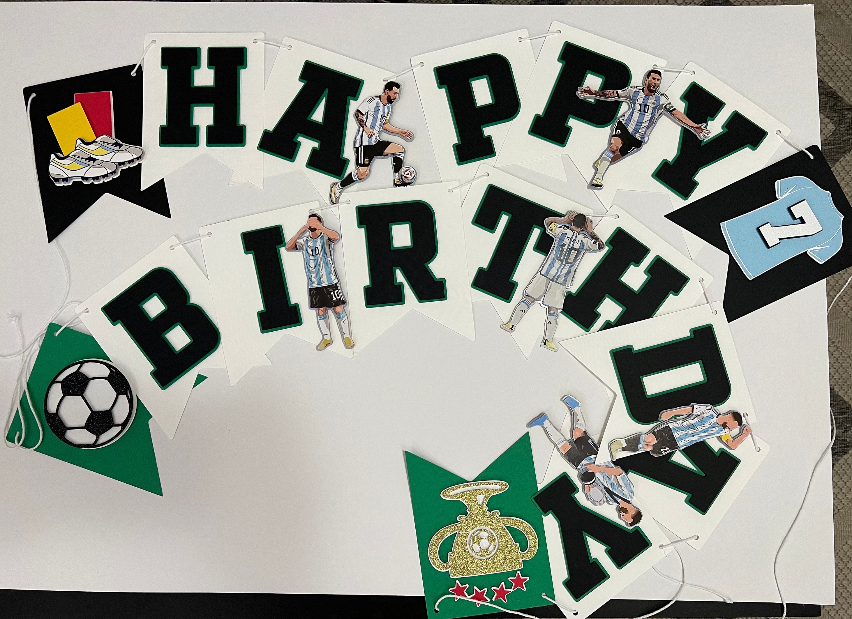 Soccer Happy Birthday Banner, Messi Banner, Happy Birthday Banner ...
