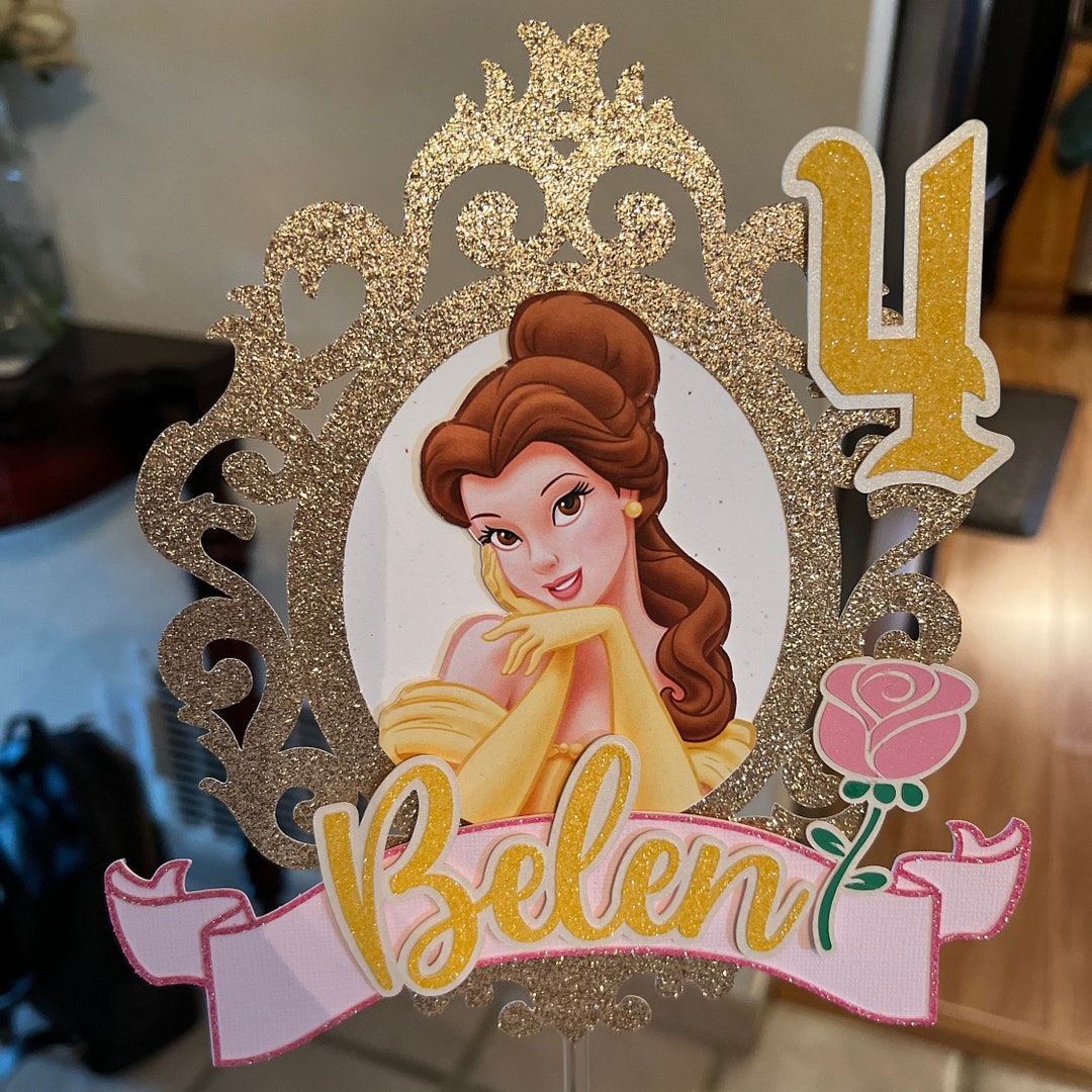 Belle Cake Topper, Princess Birthday Party Decorations - Etsy