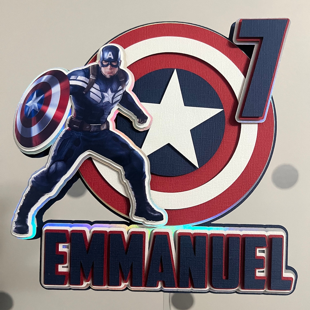Captain America Cake Topper, Captain America Birthday Party, Avengers ...