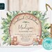 Editable Greenery Woodland Invitation Rustic Wood Slice Forest Animal ...