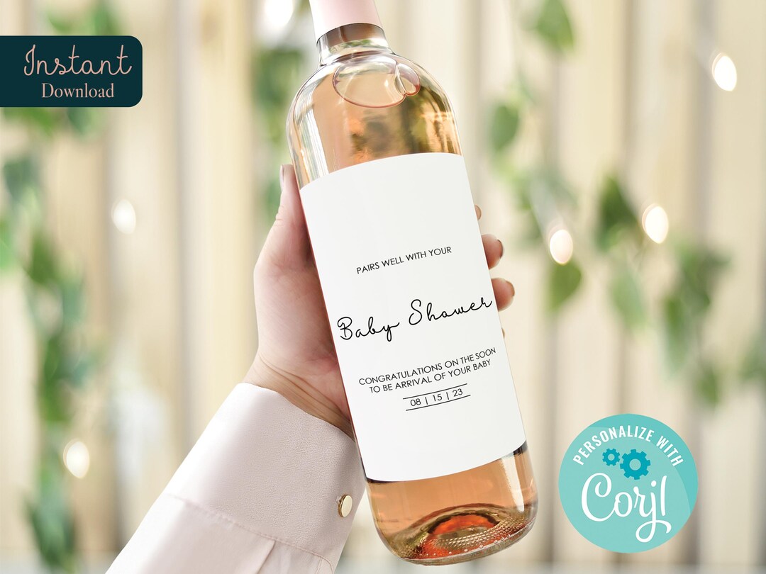 Editable Sparkling Water Mocktail Bottle Label, Custom Personalized ...