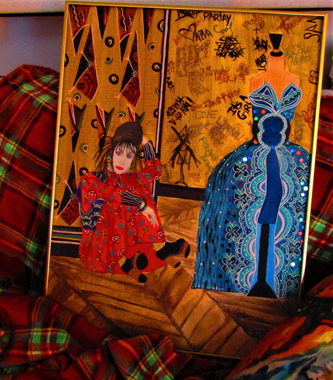 Mixed Media Two Dimensional Art Entitled self Portrait - Etsy