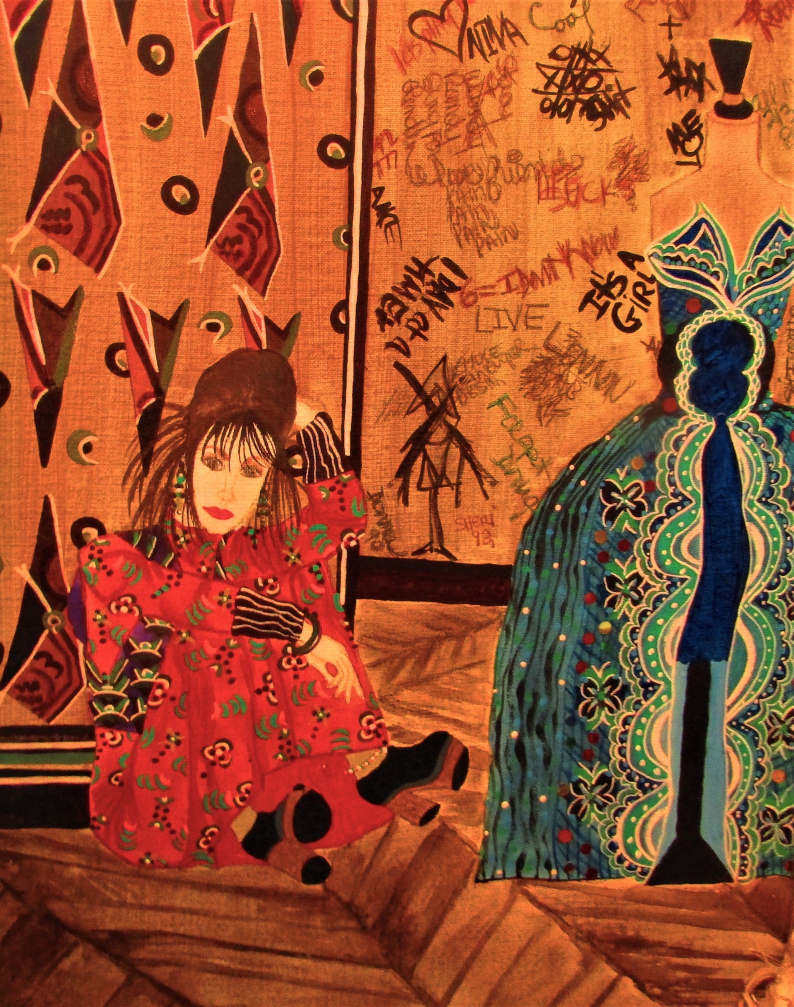 Mixed Media Two Dimensional Art Entitled Self Portrait | Etsy