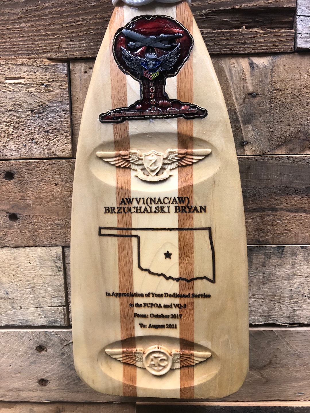 Military Ceremonial Paddle With Paracord Wrapping - Etsy