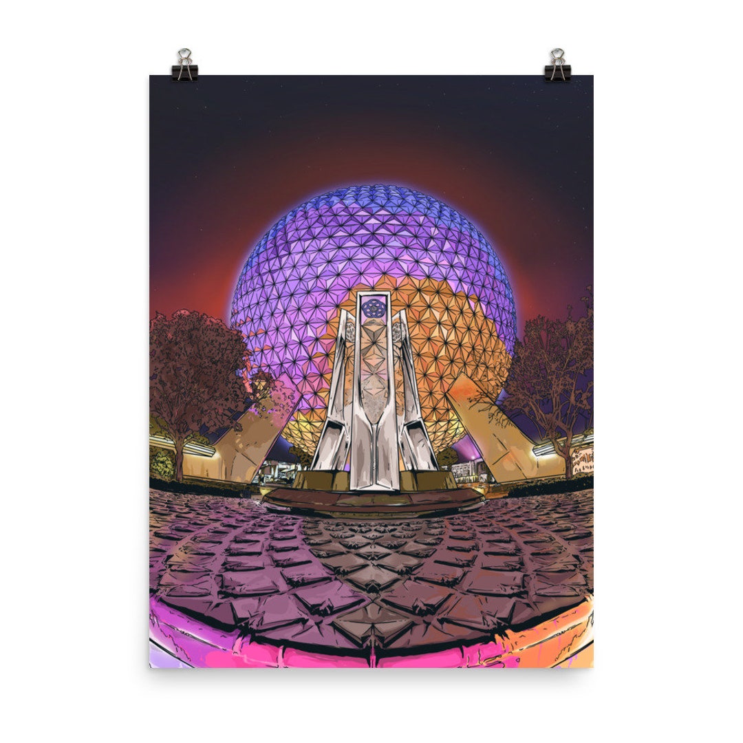 EPCOT 40th Anniversary Poster Spaceship Earth Print Disney - Etsy
