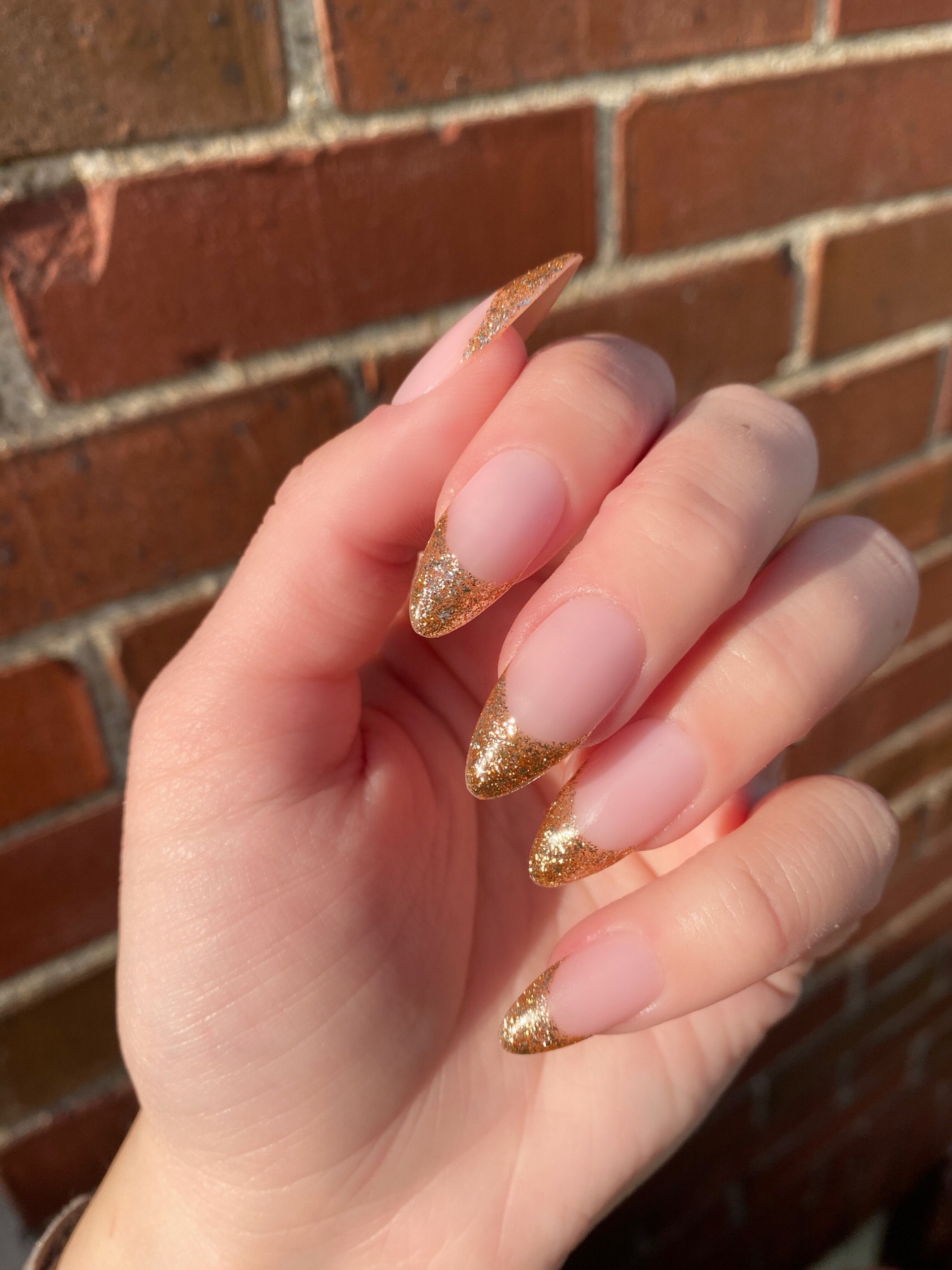 Gold French Tip Coffin Nails Ubicaciondepersonas Cdmx Gob Mx