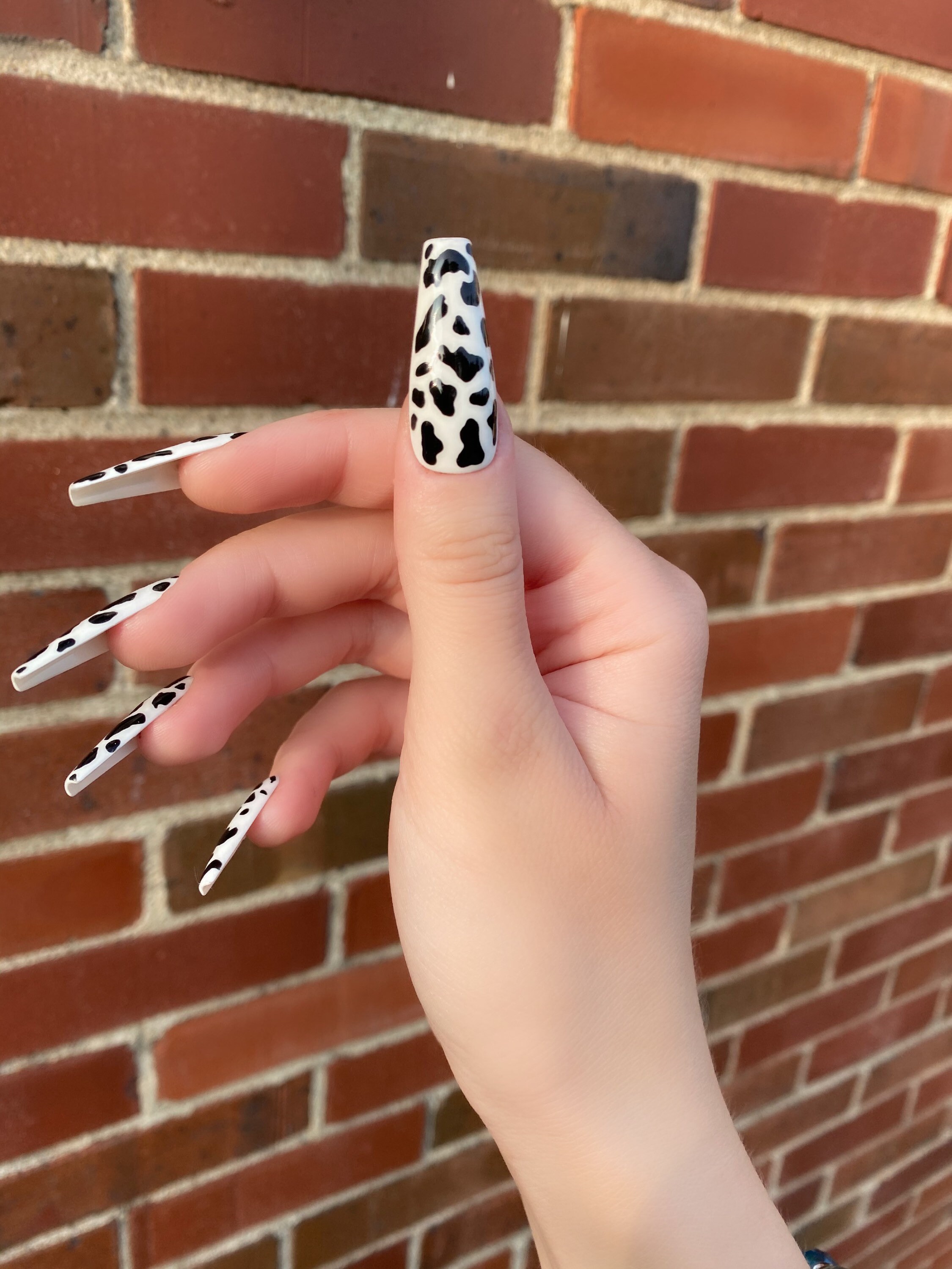 BESSIE Cow Print Press on Nails Animal Print Nails - Etsy