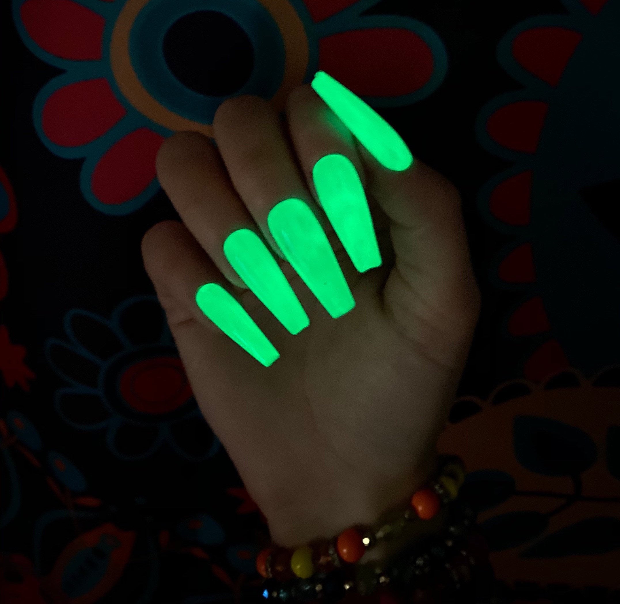 Limited Edition Glow in the Dark Press on Nails Bright - Etsy
