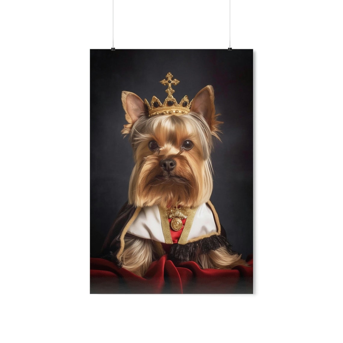 Yorkie Royal Portrait Premium Matte Vertical AI Poster, Pet Portrait ...