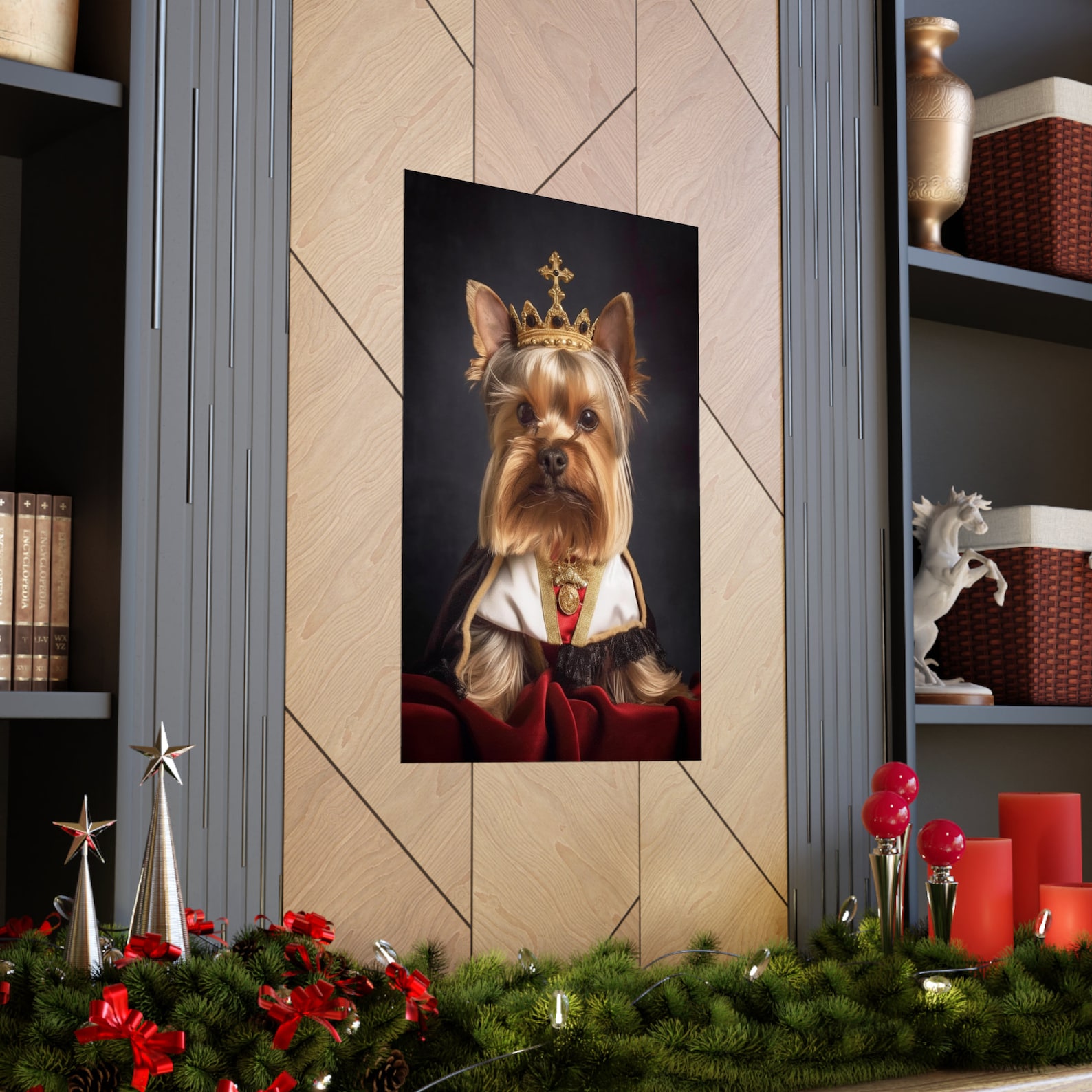 Yorkie Royal Portrait Premium Matte Vertical AI Poster, Pet Portrait ...