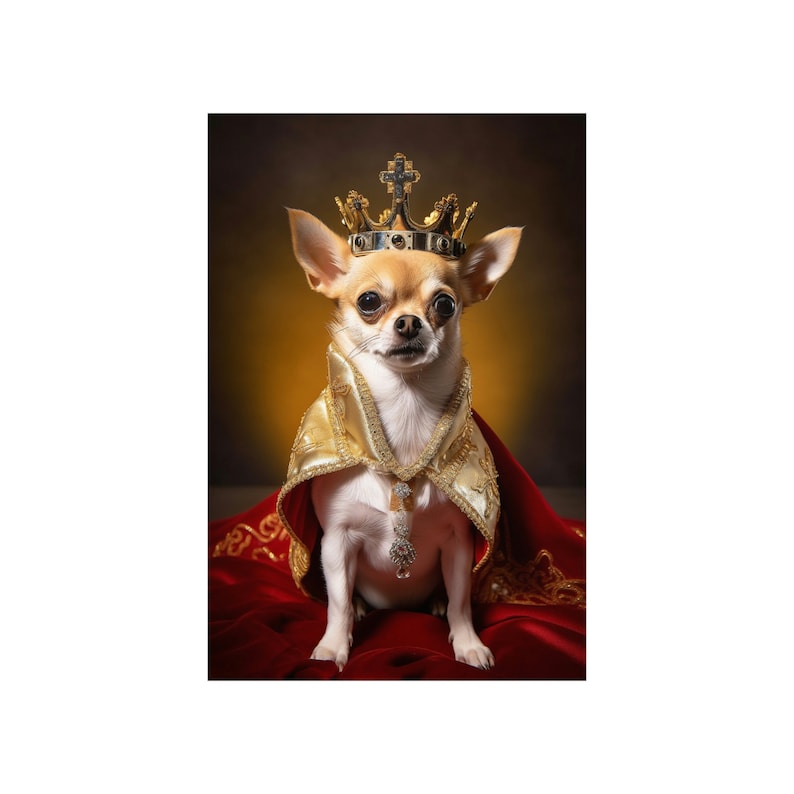 Chihuahua Royal Portrait Premium Matte Vertical AI Poster, Pet Portrait ...