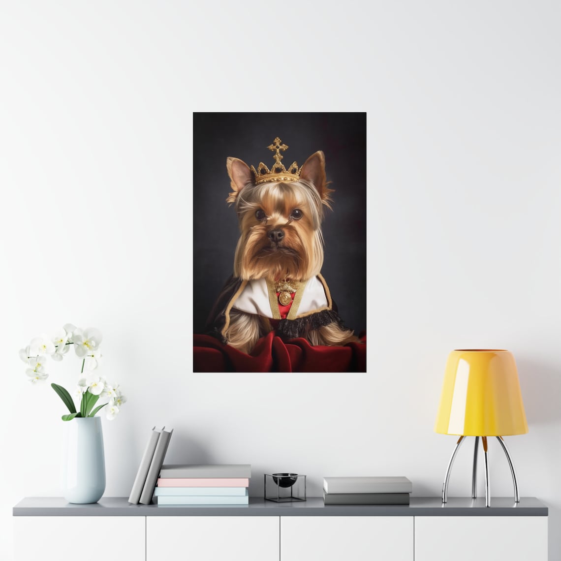 Yorkie Royal Portrait Premium Matte Vertical AI Poster, Pet Portrait ...